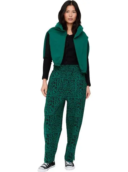 TURTLEDOVE LONDON Organic Cotton Barrel Leg Trousers - Green