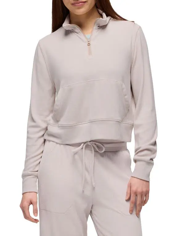 Prana Willow West Crop Half-zip Sweatshirt - Almond