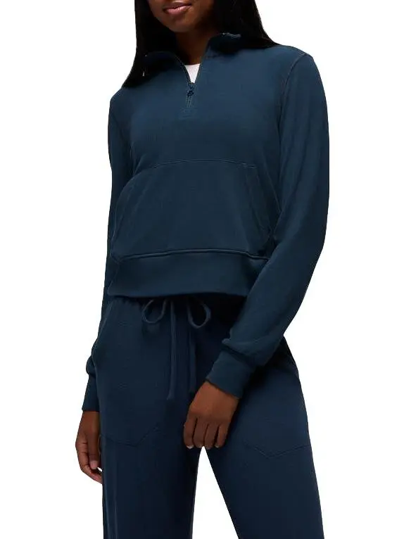 Prana Willow West Crop Half-zip Sweatshirt - Stormy Night