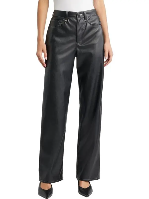 Rag & Bone Shea Faux Leather Straight-leg Pants - Black