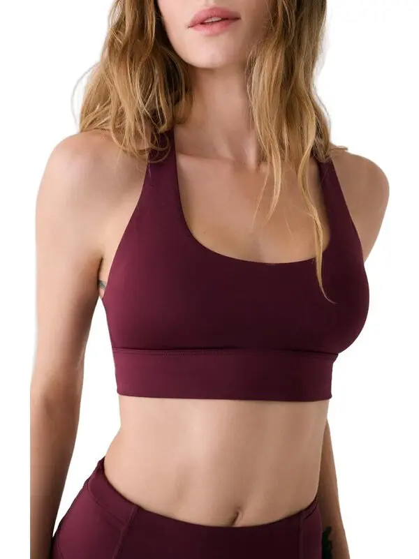 LOLE Action Strappy Sports Bra - Dark Cherry