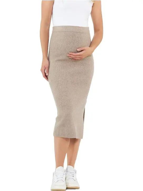 RIPE MATERNITY Dani Knit Maternity Skirt - Latte