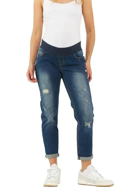 RIPE MATERNITY Baxter Boyfriend Jean - Indigo Fade