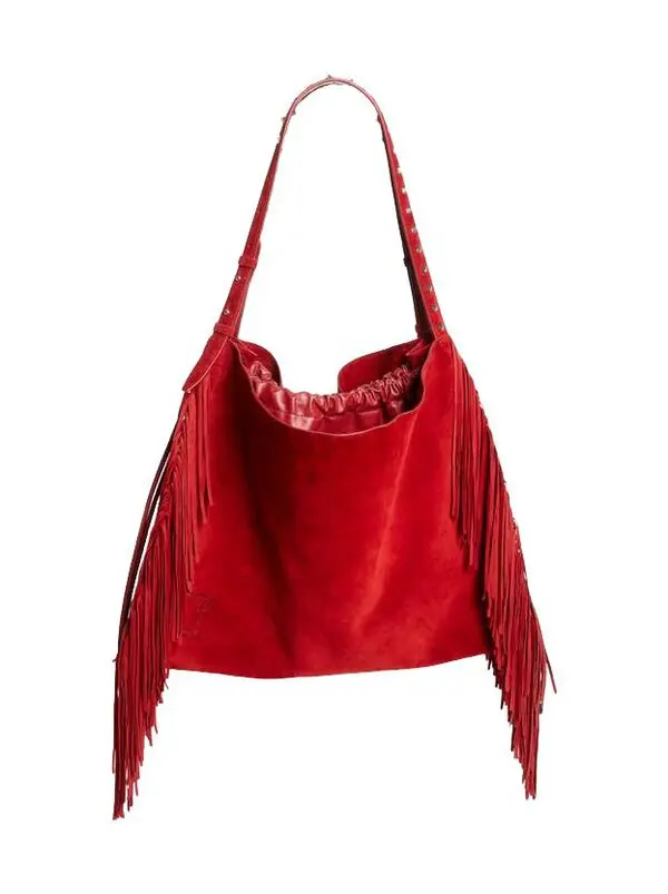 CHRISTIAN LOUBOUTIN Baggy Fringe Suede Tote - Fever