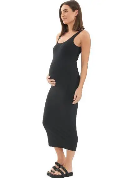 RIPE MATERNITY Luxe Knit Contour Dress - Black