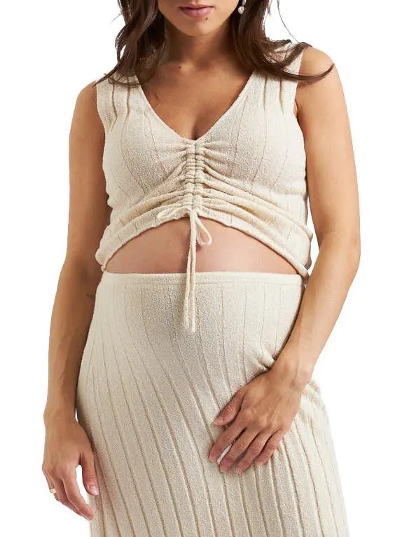 RIPE MATERNITY Misha Rib Knit Tank - Stone