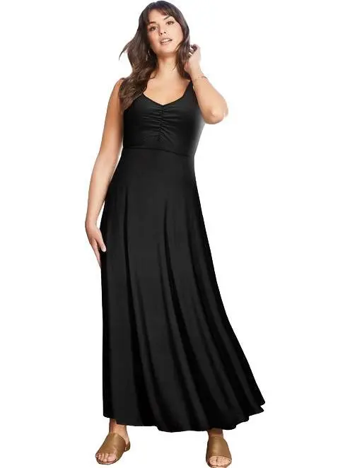 JUNE + VIE Sleeveless Sweetheart Dress - Black