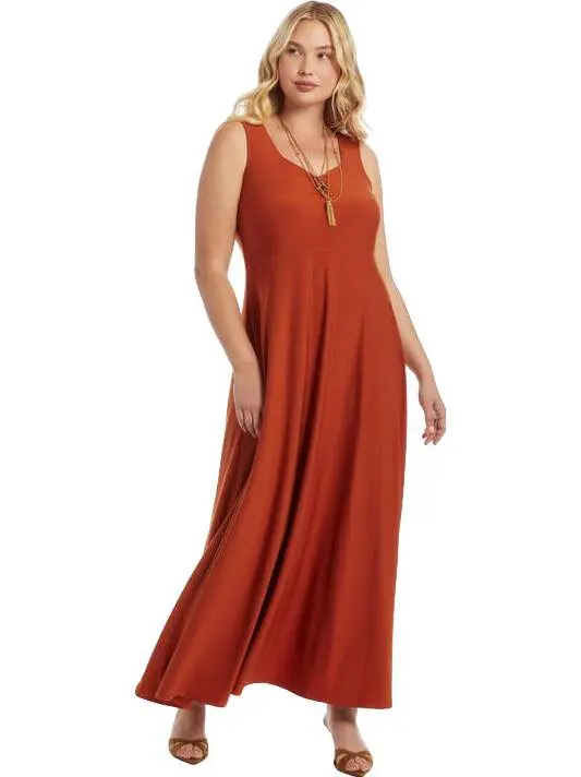 JUNE + VIE Sleeveless Sweetheart Maxi Dress - Umber