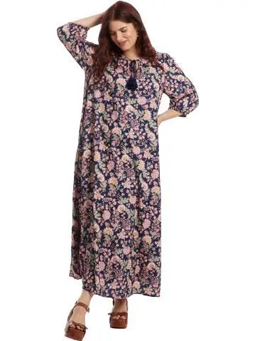 JUNE + VIE Boho Maxi Dress - Jacobean Floral