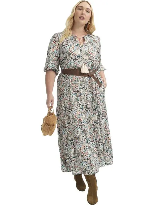 JUNE + VIE Boho Maxi Dress - Paisley Neutral