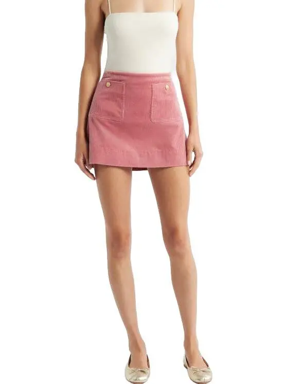 LoveShackFancy Kida Corduroy Miniskirt - Rose