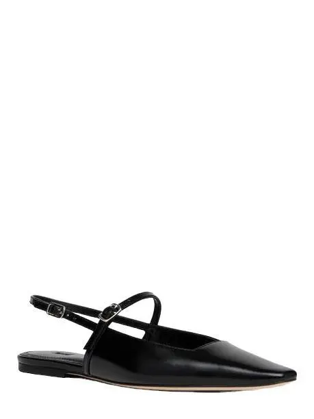 Paige Whitley Slingback Mary Jane Flat - Black