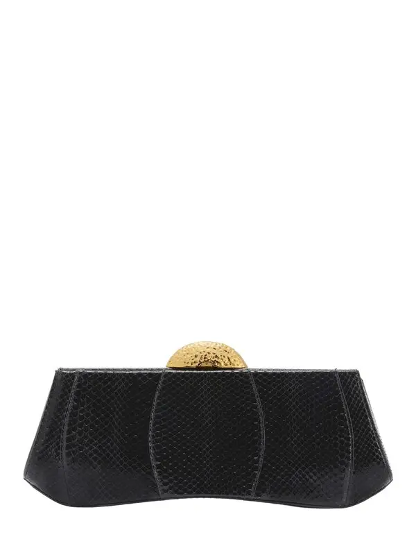 GIUSEPPE ZANOTTI Eve Elaphe Carinata Clutch - Black