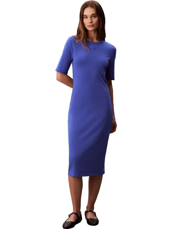 Calvin Klein Cotton Contour Midi Dress - Ambitious Blue