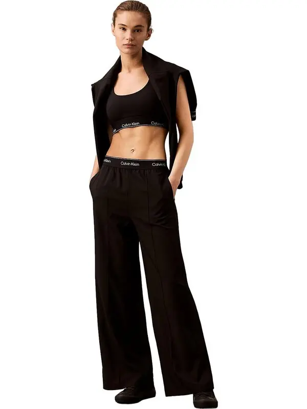 Calvin Klein Modern Sport Wide Leg Track Pants - Black Beauty