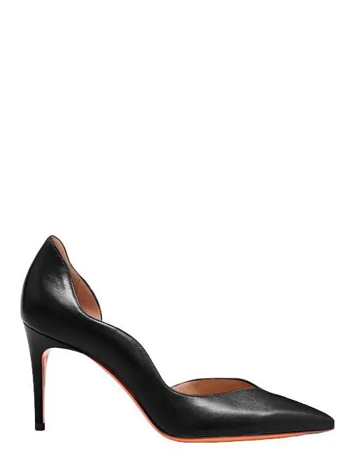 Santoni Leather High-heel Pump - Black