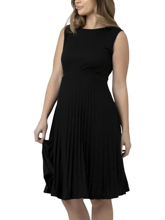 RIPE MATERNITY Knife Pleat A-line Dress - Black