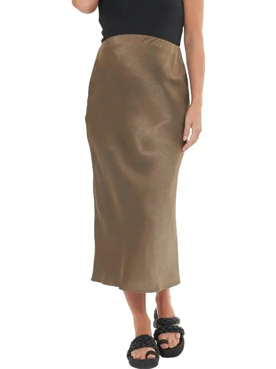 RIPE MATERNITY Lexie Satin Skirt - Olive