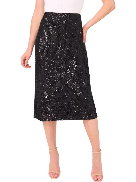 CECE DUPRAZ Sequin Pencil Skirt - Rich Black