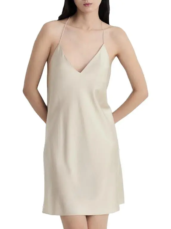 Mango Silk-blend Nightgown - Light/pastel Grey