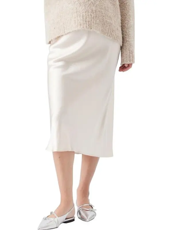 RIPE MATERNITY Crystal Satin Skirt - Oyster