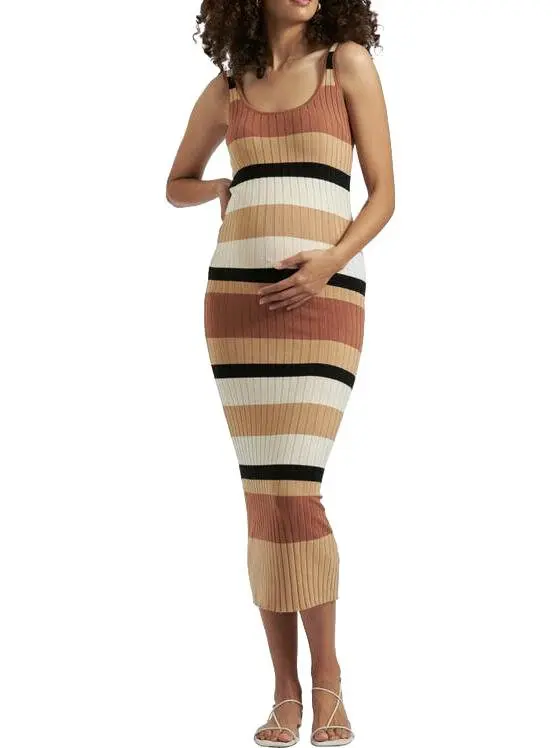 RIPE MATERNITY Sarah Stripe Knit Dress - Amber