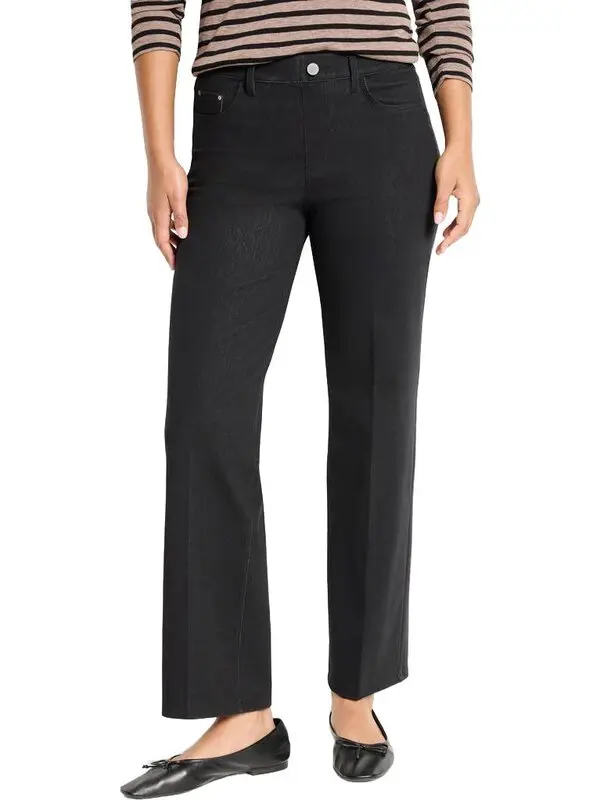NIC+ZOE Recess Straight Ankle Knit Jeans - Black Onyx