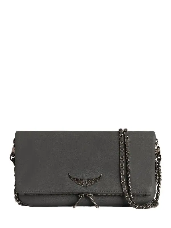 Zadig&Voltaire Grained Leather Crossbody Bag - Road Silver