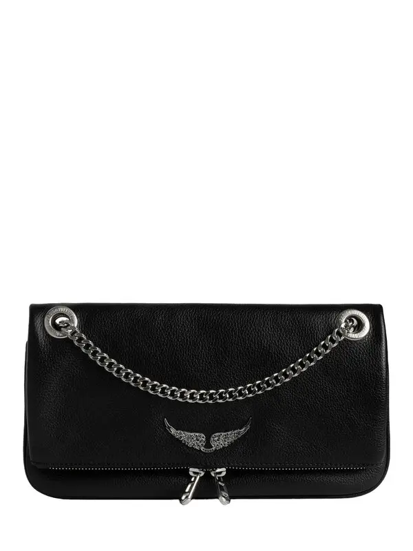 Zadig&Voltaire Rock Ii Grained Leather Crossbody Bag - Black