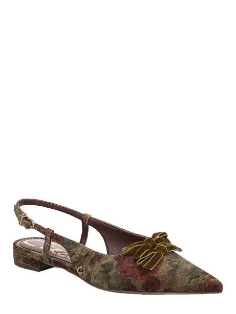 CIRCUS NY BY SAM EDELMAN Delanie Pointed-toe Slingback Flats - Golden Pear/plum Multi