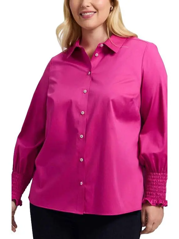 Foxcroft Avril Matte Sateen Button-up Shirt - Pink Tourmaline