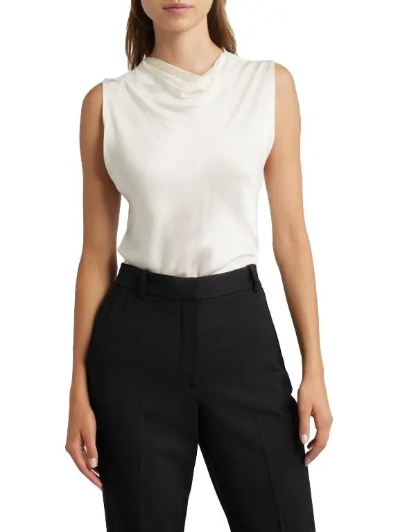 Mango Draped Cowl Neck Top - Ecru
