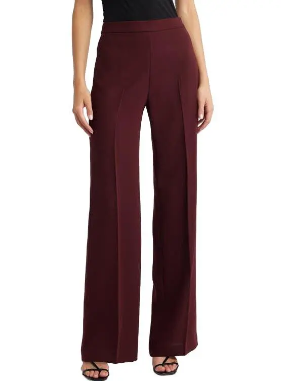Mango Straight Leg Trousers - Maroon