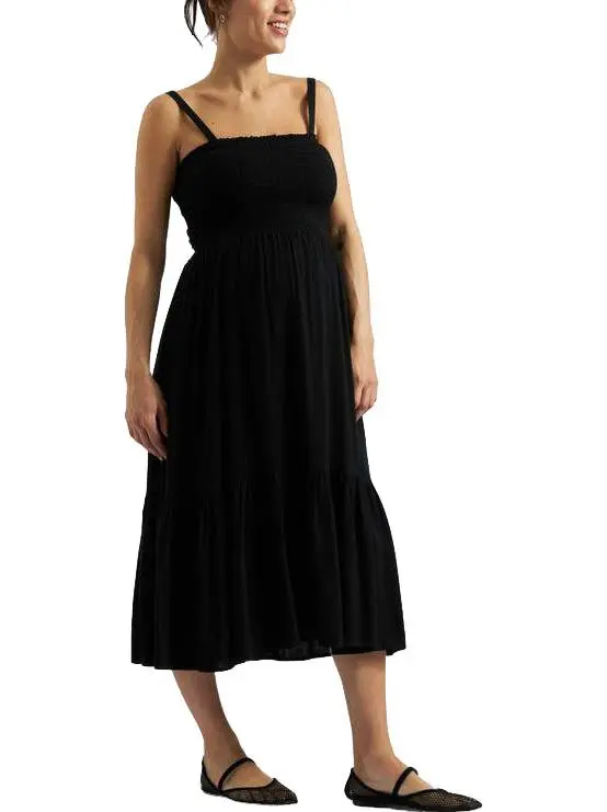 RIPE MATERNITY Blair Shirred Dress - Black