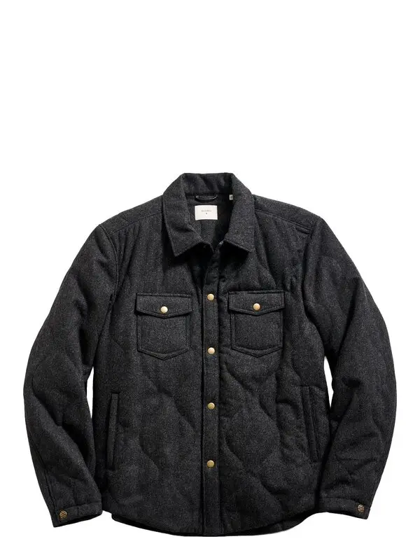 Billy Reid Wool-blend Quilted Shirt Jacket - Charcoal Heather