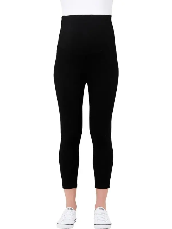 RIPE MATERNITY Organic Over Bump 3/4 Legging - Black