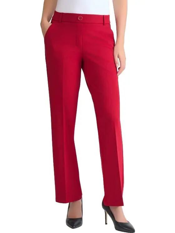 KASPER Pull-on Flare Pants - Fire Red
