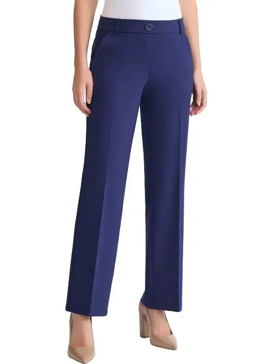 KASPER Pull-on Flare Pants - Kasper Navy