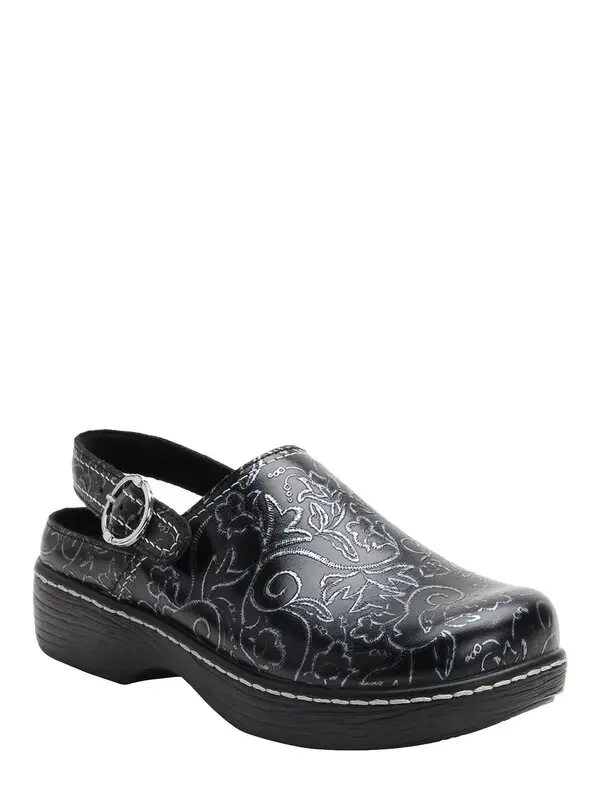 ALEGRIA BY PG LITE Olie Slingback Clog - Embroider Me Pewter