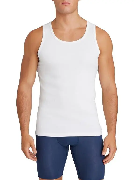 Tommy John Cool Stretch Cotton Tank Tops 3-pack - White