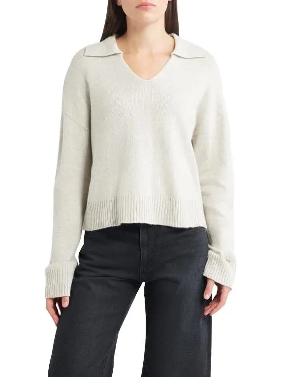 Bella Dahl Johnny Collar Pullover Sweater - Heather Moon