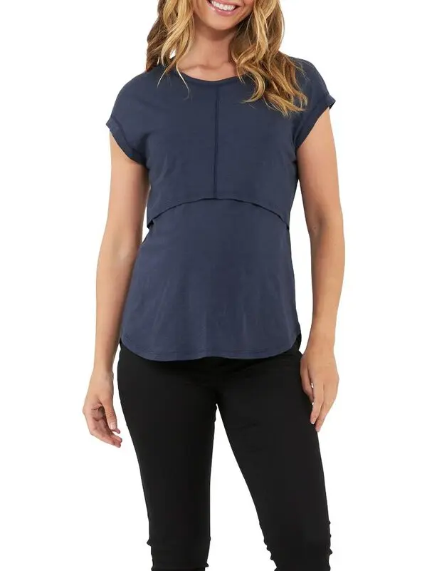 RIPE MATERNITY Richie Nursing Tee - Indigo