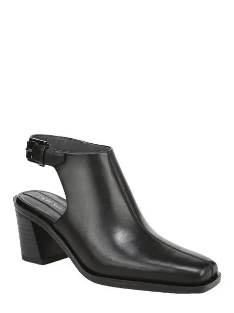 Franco Sarto Isadora Slingback Leather Booties - Black