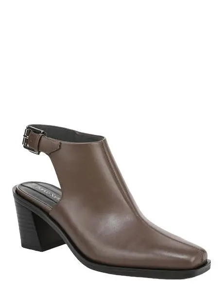 Franco Sarto Isadora Slingback Leather Booties - Truffle Brown