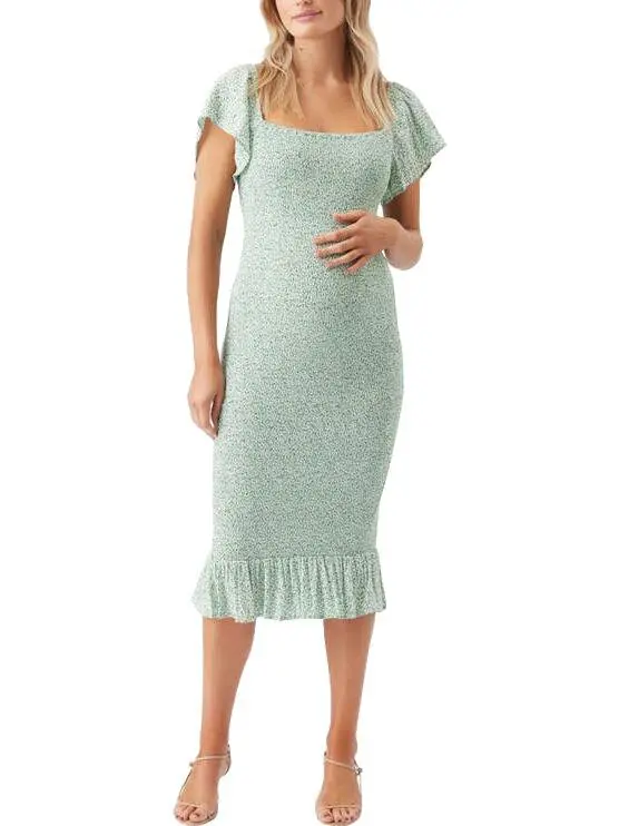 RIPE MATERNITY Shirred Dress - Pistachio