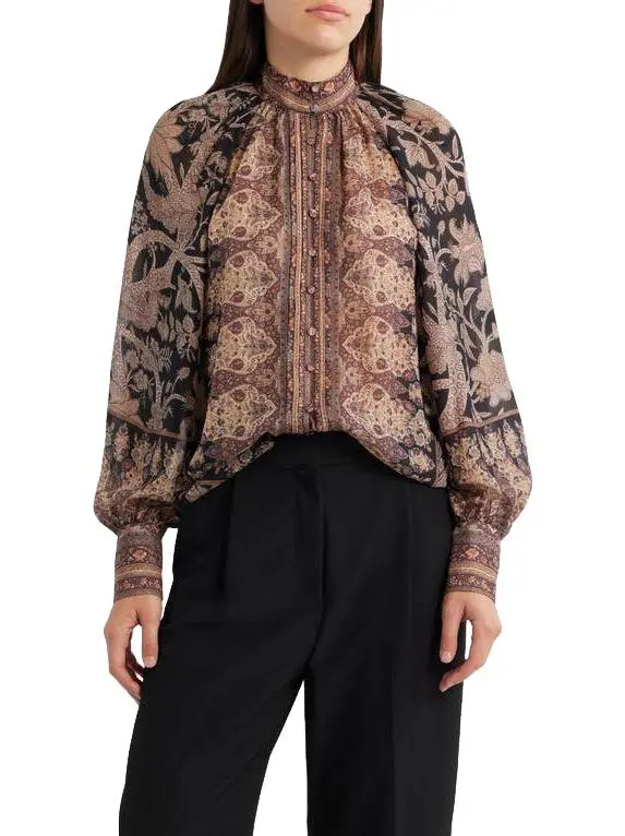 Kobi Halperin Solace Printed Button-up Shirt - Black/brown Multi
