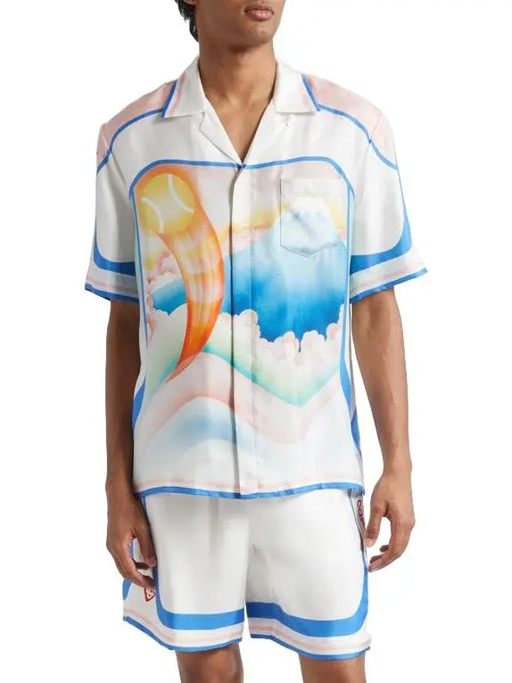 Casablanca Silk Camp Shirt - Fuji Dream