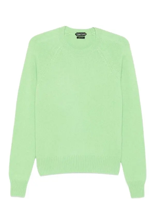 TOM FORD Felted Pure Cashmere Crew Neck Sweater - Green