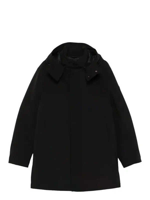 Peuterey Stand-collar Hooded Coat - Black