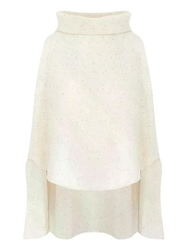 Lorena Antoniazzi Sequin-embellished Turtleneck Gilet - White